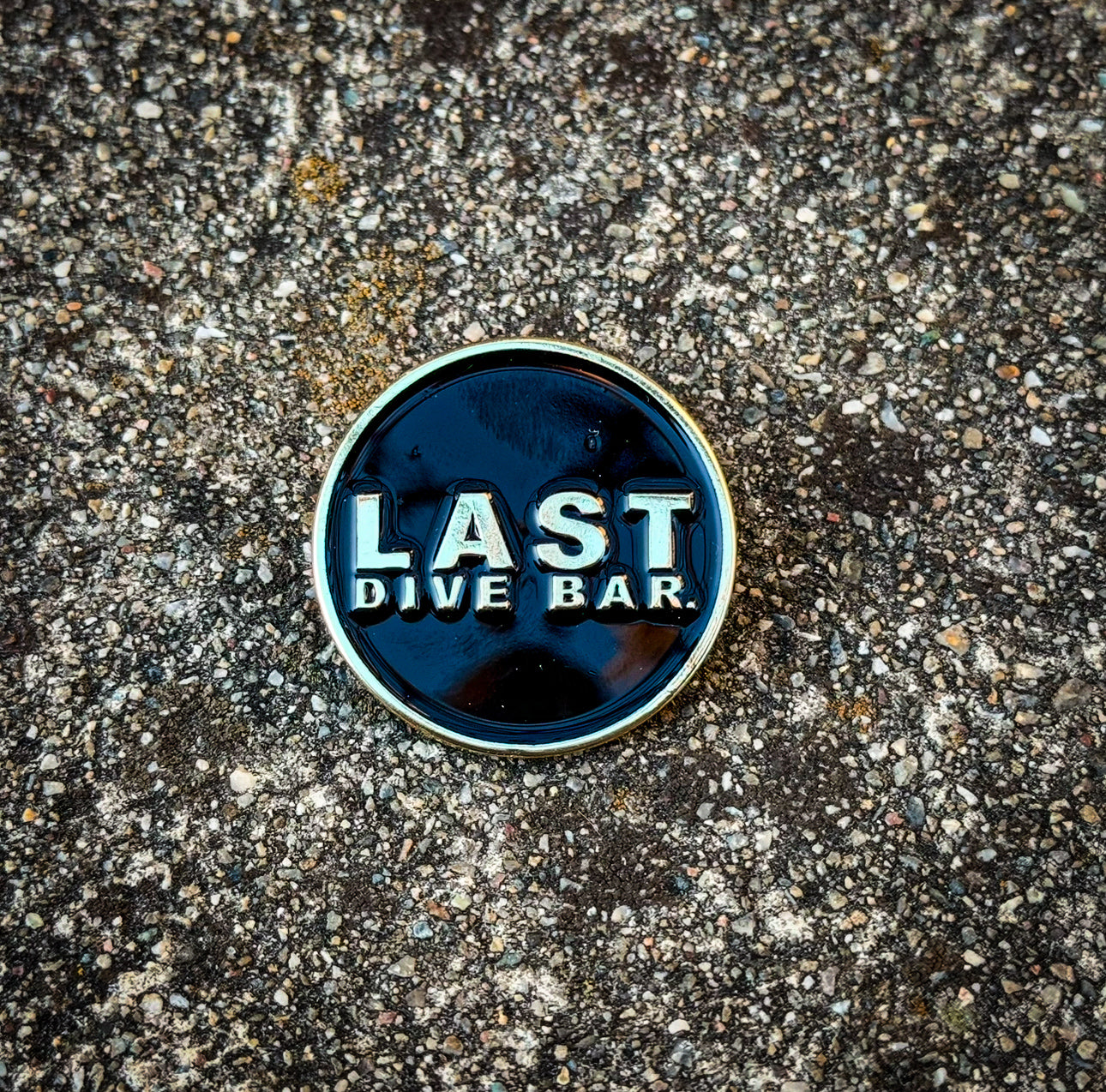 LDB Gold Circle Logo Pin – Last Dive Bar